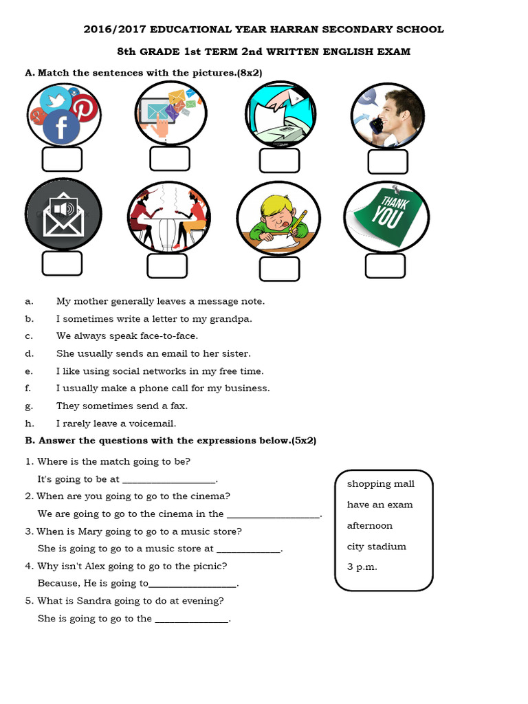 8th Grade 1st Term 2nd Exam PDF 21956 | PDF