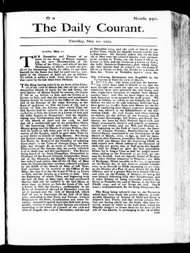 Sim Daily-Courant 1705-05-10 957 | PDF | Currency | Numismatics