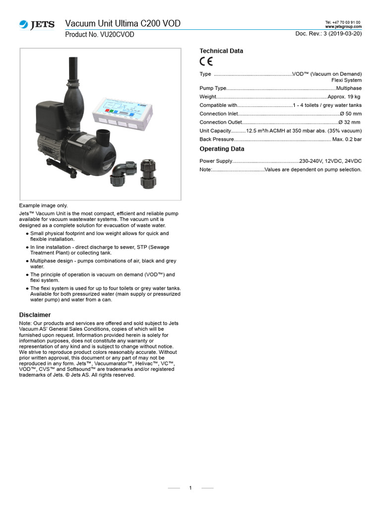 VU20CVOD-Vacuum Unit Ultima C200 VOD-DS Level | PDF | Pump | Sewage ...