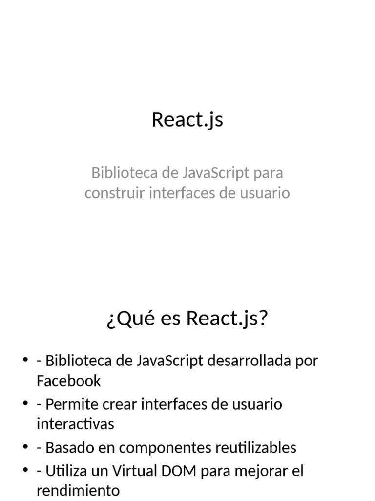 ReactJS Presentation | PDF