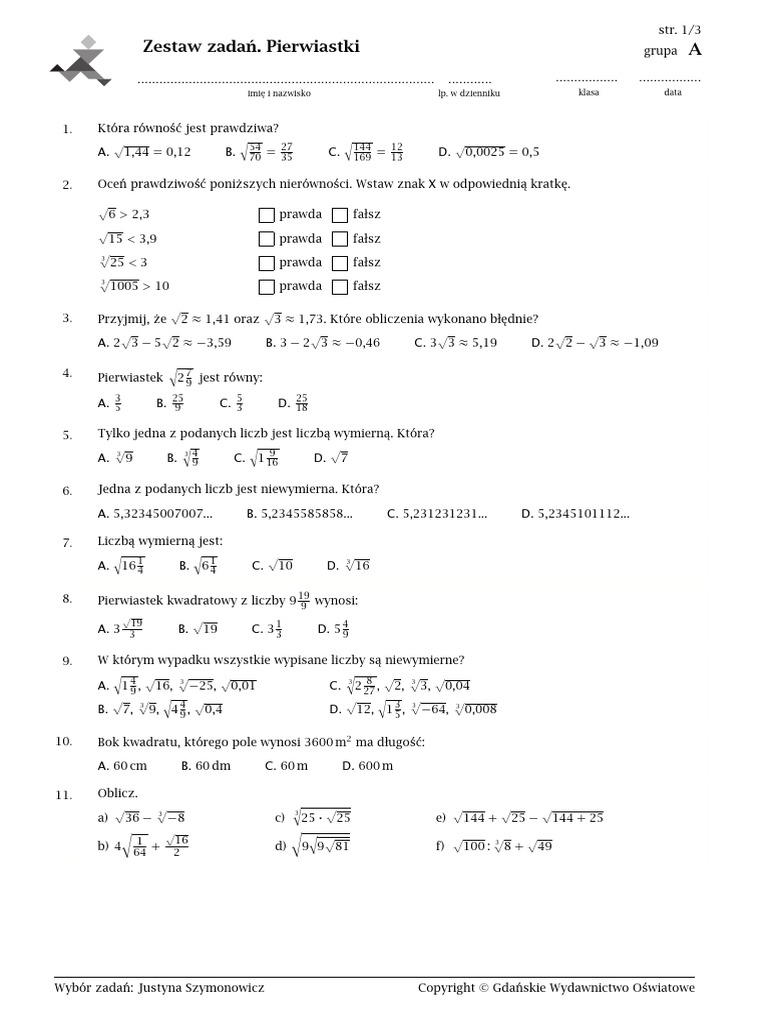Pierwiastki KL 7 GWO | PDF