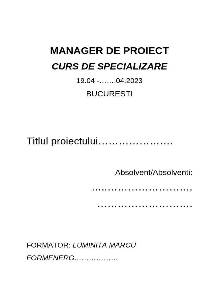 Cover Proiect | PDF