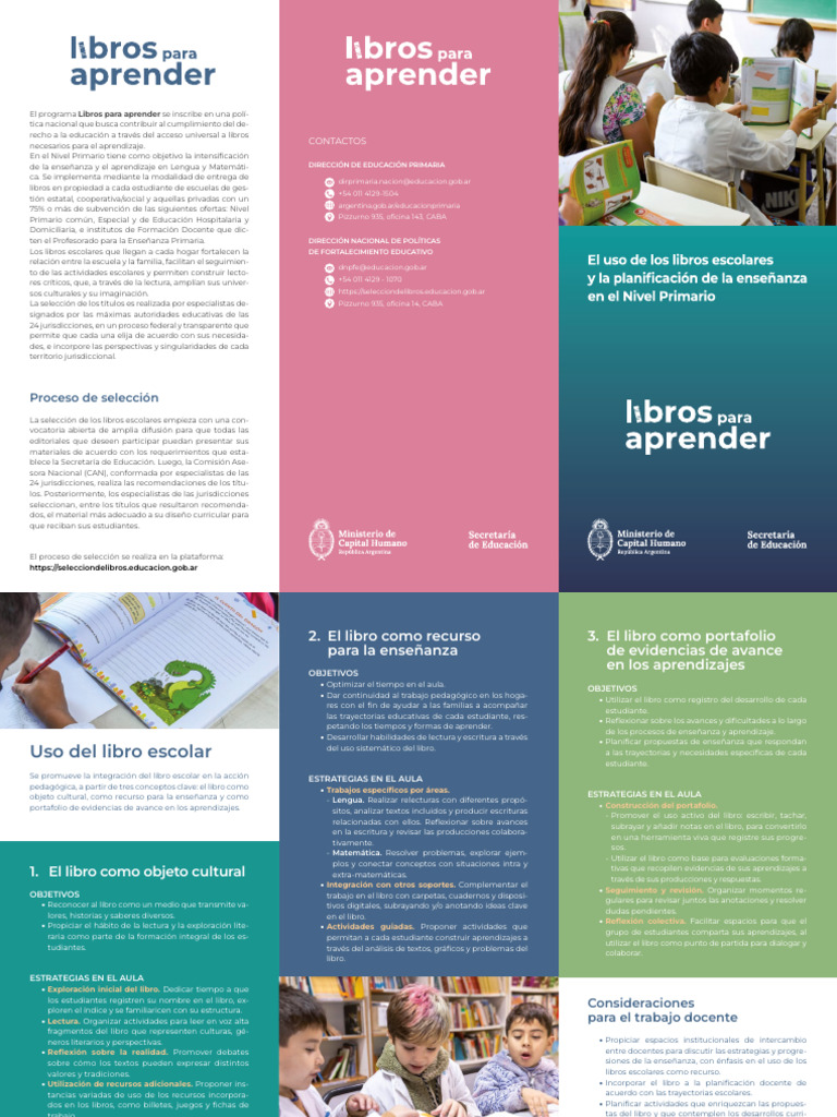 Triptico Aprender Con Libros | PDF | Enseñando | Educación primaria