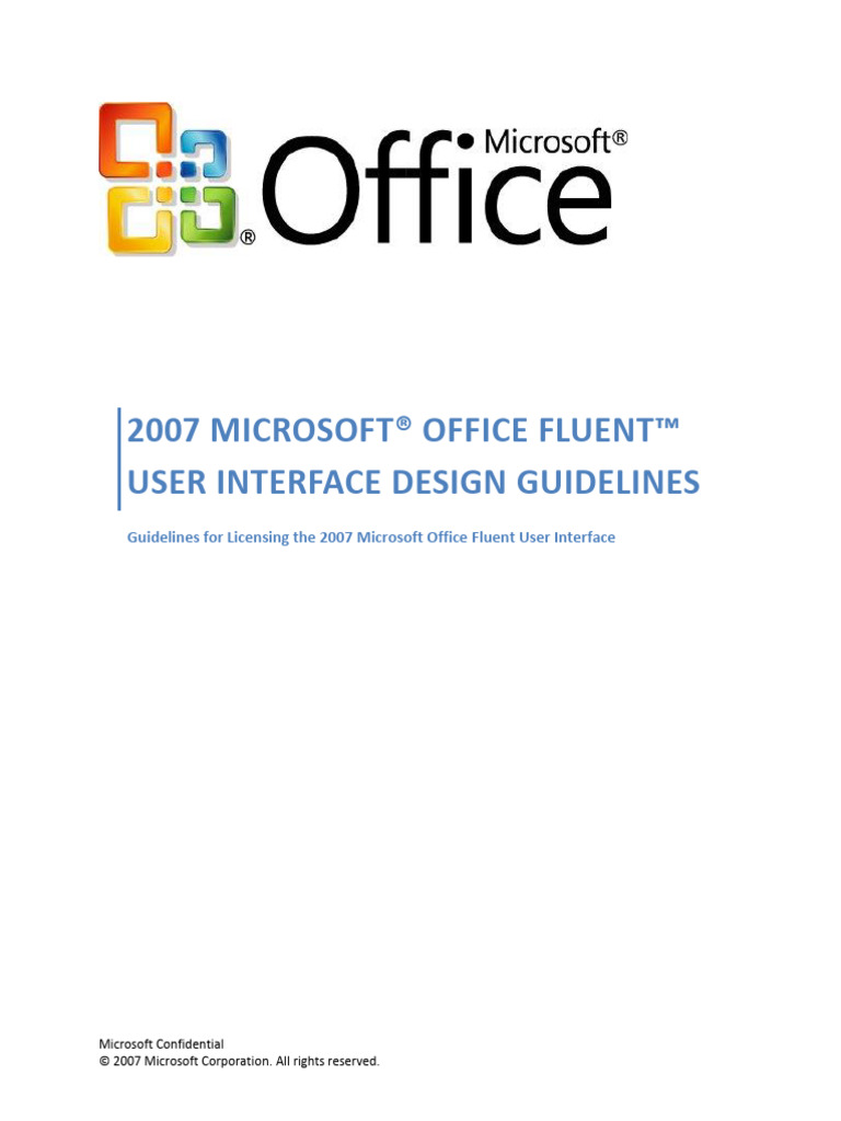2007_Microsoft_Office_Fluent_UI_Design_Guidelines_-_License | PDF ...
