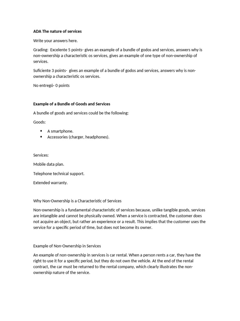 ADA The Nature of Services | PDF | Goods