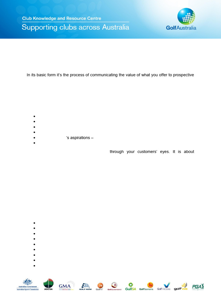 Golf Club Marketing Plan Essentials | PDF | Marketing | Swot Analysis