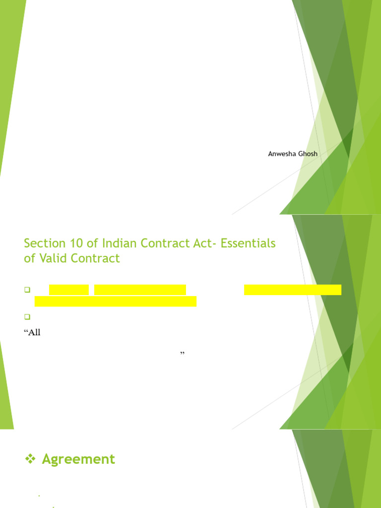 Essentials of Valid Contracts Under ICA | PDF | Consideration | Offer ...