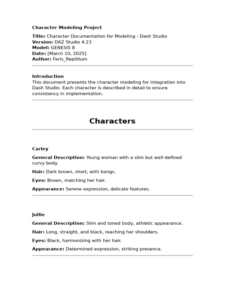 Character Modeling Project Pdf