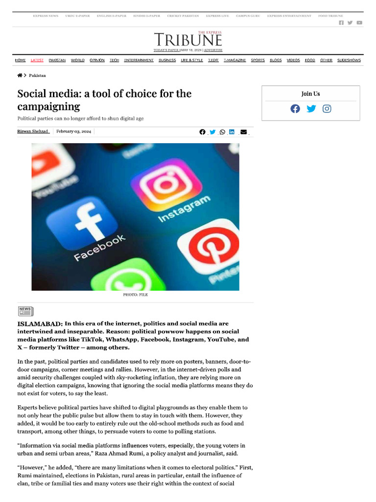 Social Media For Election Campaigning | PDF