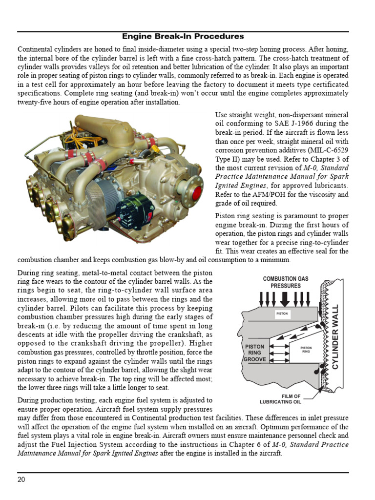 Continental Engine Break-In Tips | PDF | Piston | Cylinder (Engine)