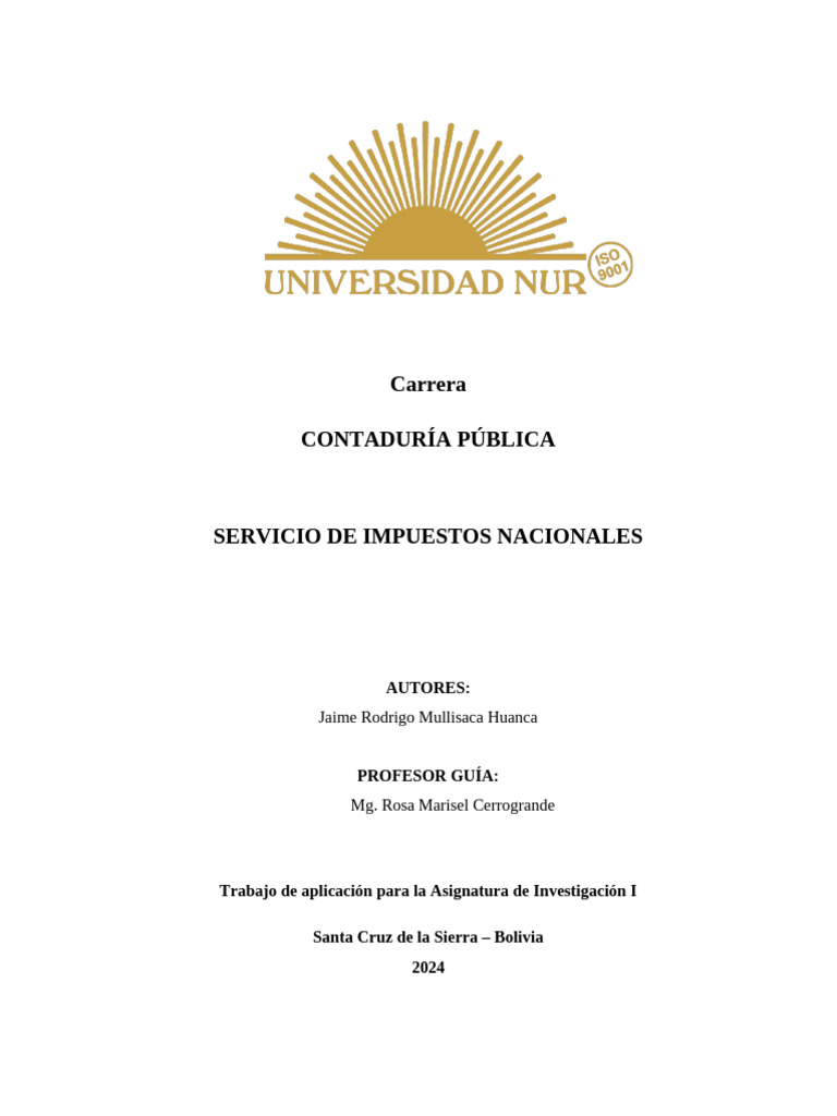 Proyecto Inv 1 | PDF | Institución | Impuestos