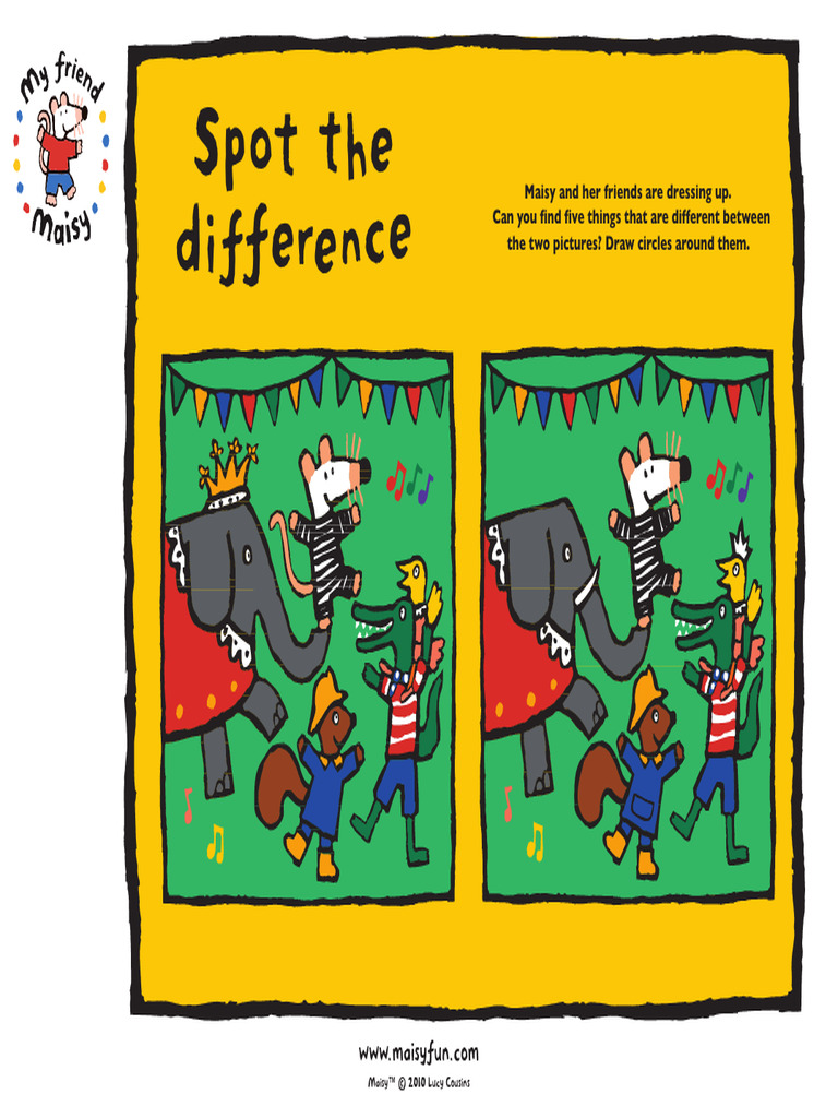 Maisy Party Kit Spot The Difference | PDF