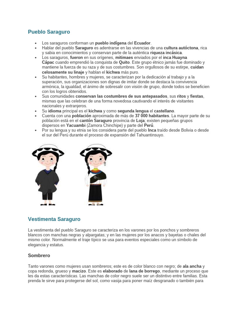 Tradiciones y Vestimenta del Pueblo Saraguro | PDF | Ropa | Telar