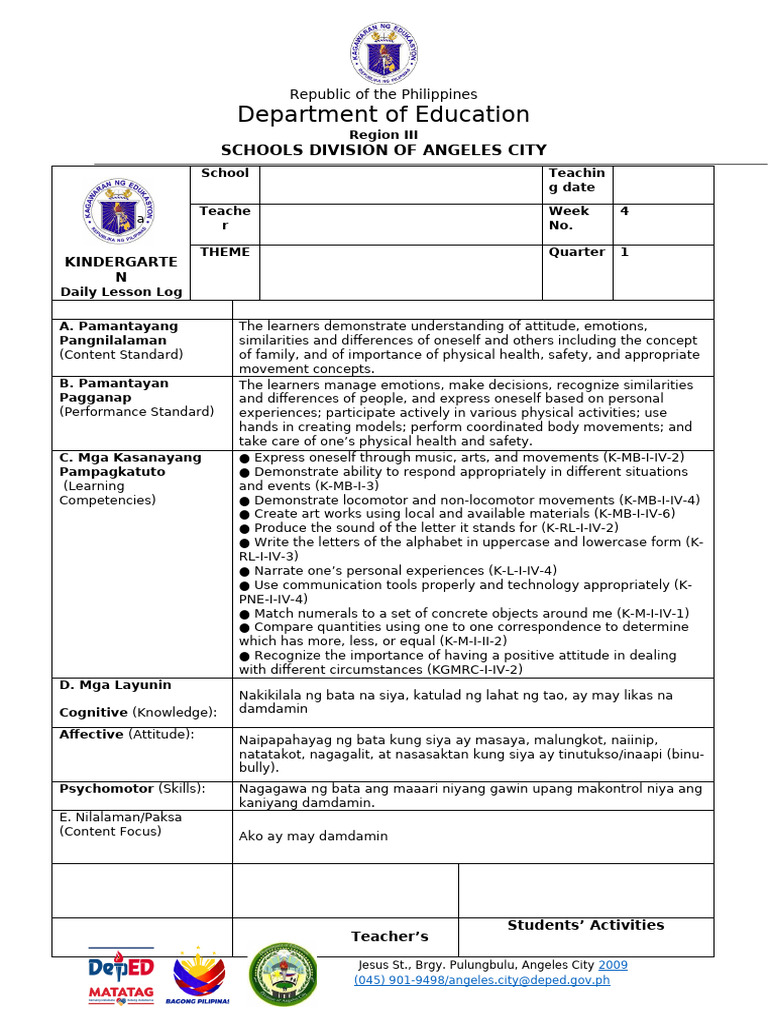 Kindergarten DLP-2024 | PDF