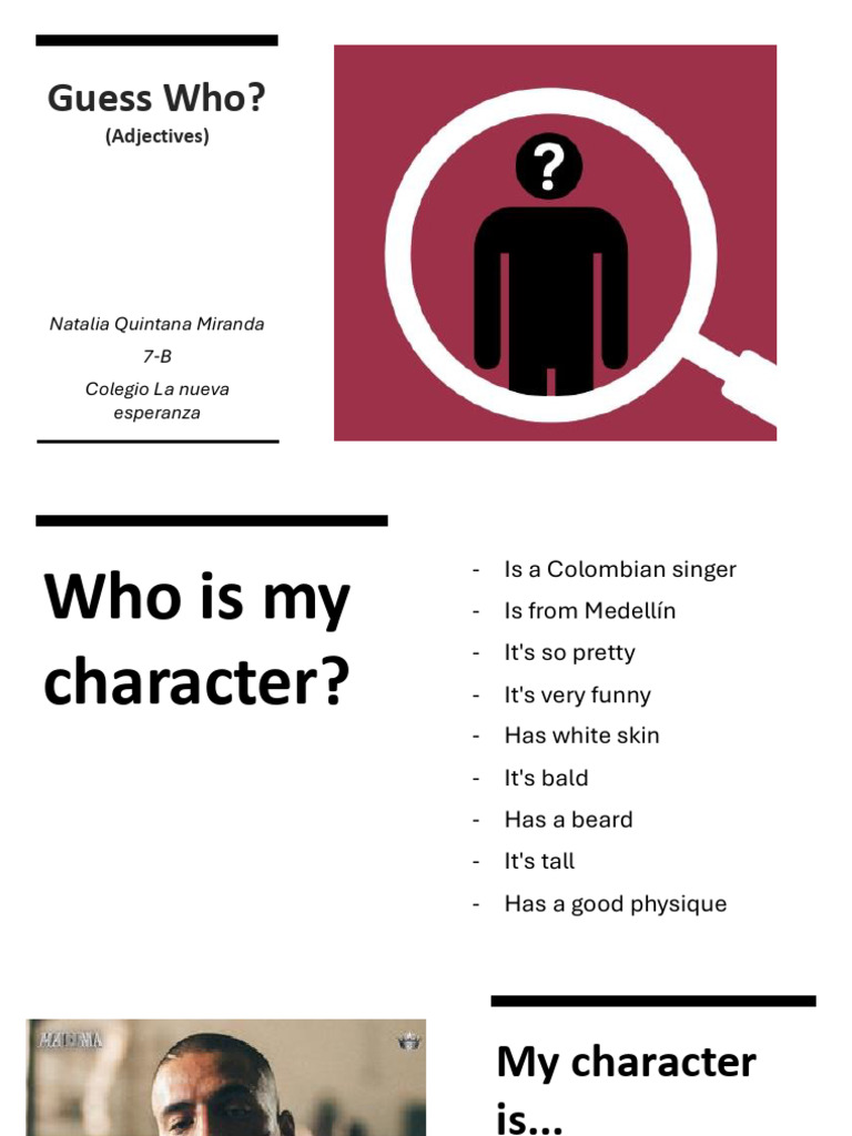 Guess Who?: (Adjectives) | PDF