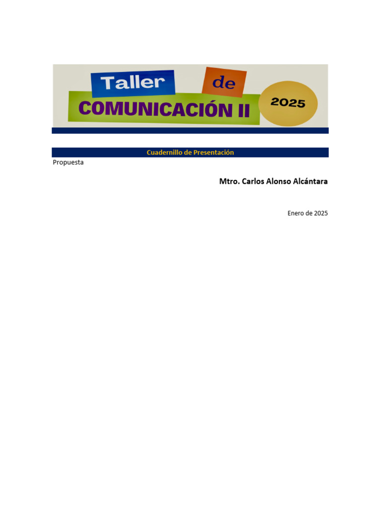 Propuesta de Taller de Comunicación II | PDF | Comunicación | Sociedad