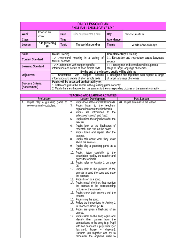 The World Around Us (Lesson 145-160) | PDF | Lesson Plan | Teachers