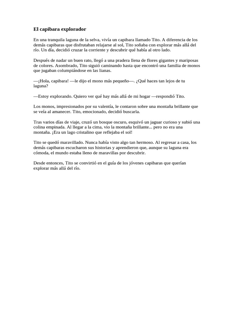 El capibara explorador | PDF