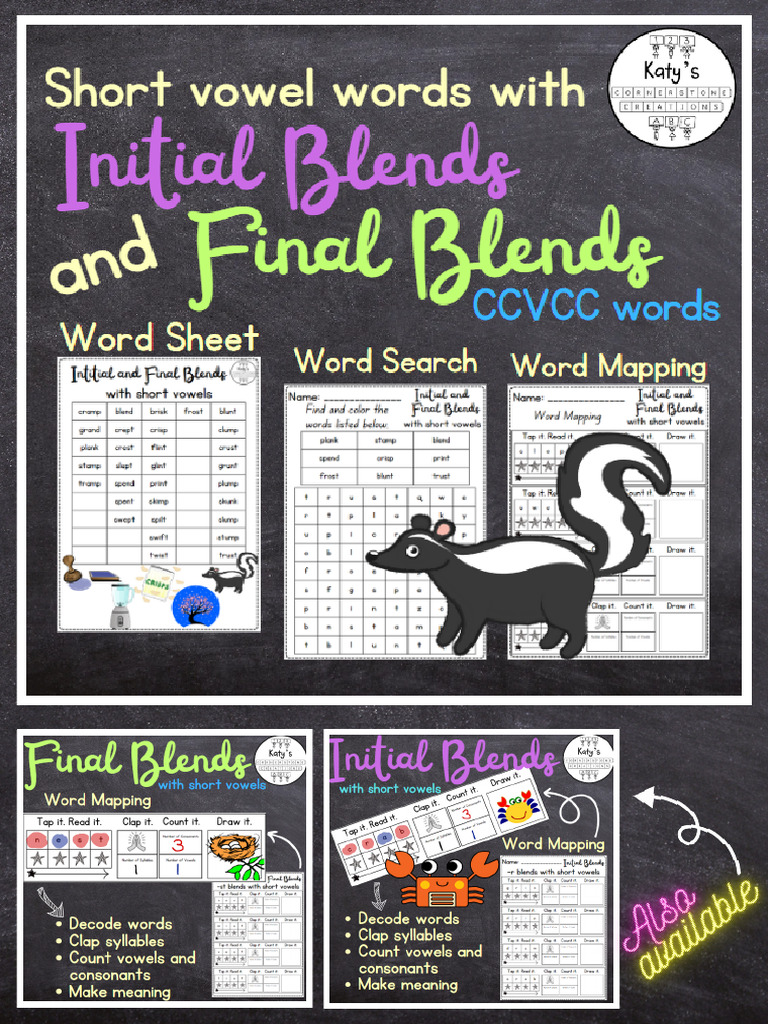PhonicsInitialandFinalconsonantblendswithShortvowelsScienceofReading 1 ...