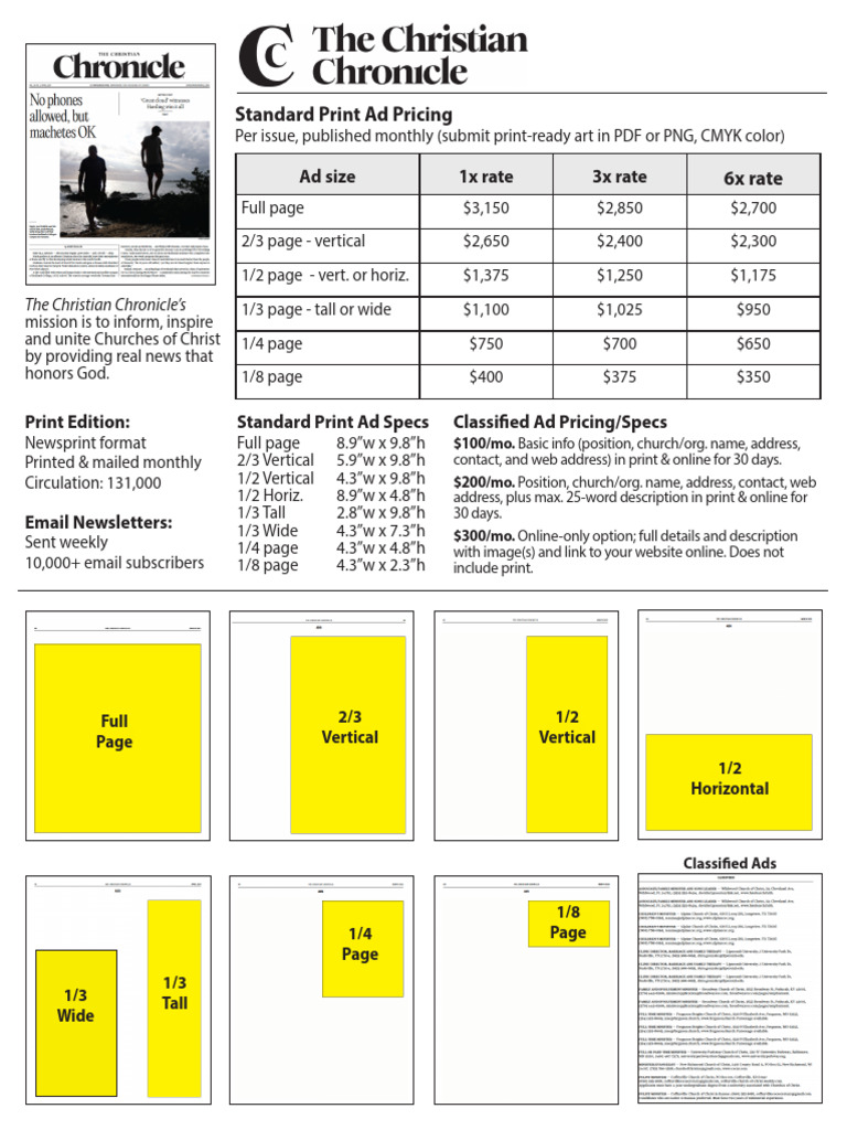 Print Ad Pricing and Specs Guide | PDF | Fee