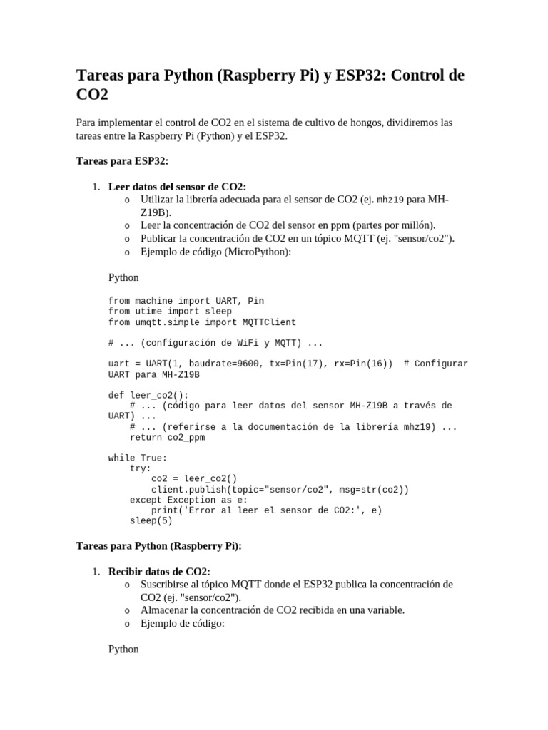 Tareas para Python (}Raspberry Pi y ESP32 Control de CO2.docx ...