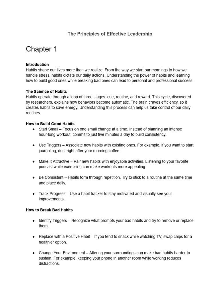 The Principles of Effective Leadershi | PDF | Habits | Time Management