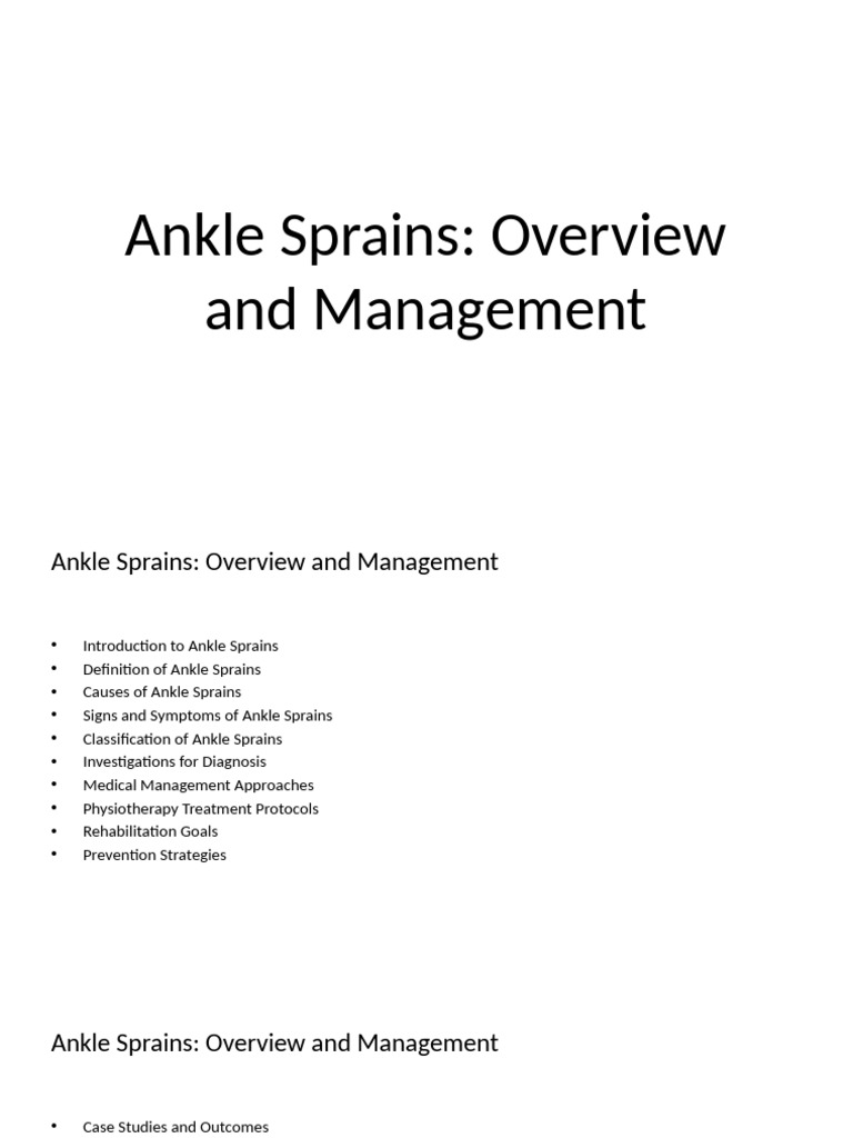 Ankle Sprains - Overview and Management | PDF | Physical Therapy | Diseases And Disorders