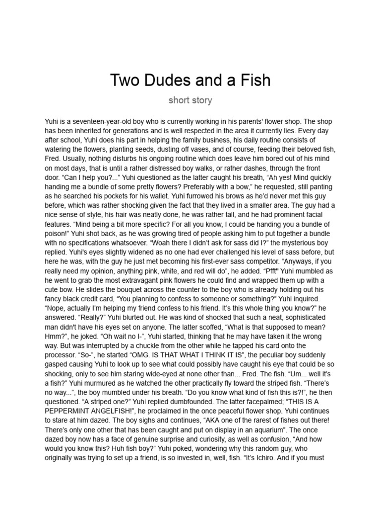 Two Dudes and A Fish - Short Story | PDF