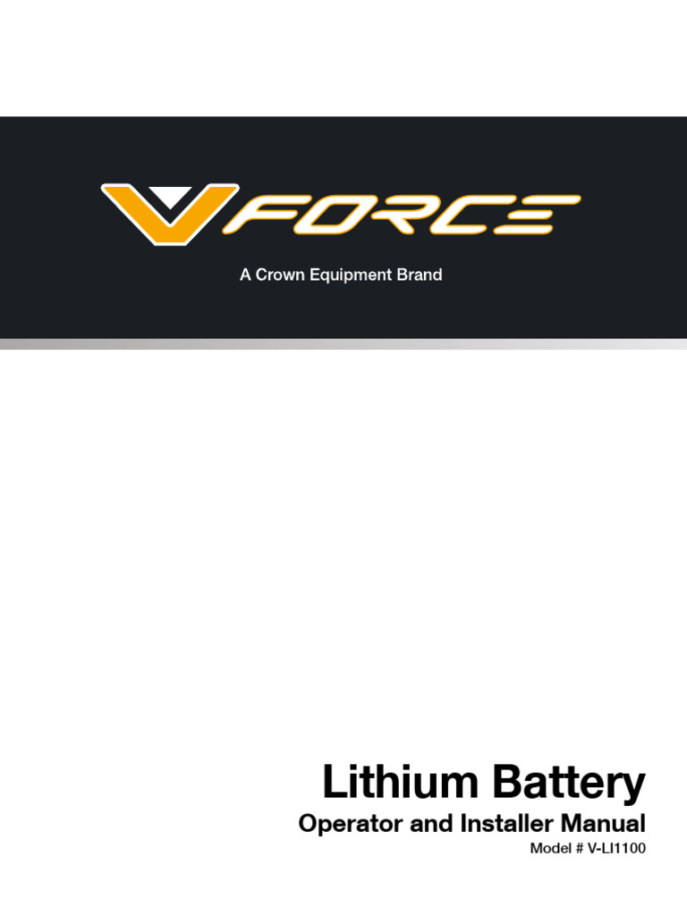VForce Lithium-Ion Battery Manual | PDF | Battery Charger | Electricity