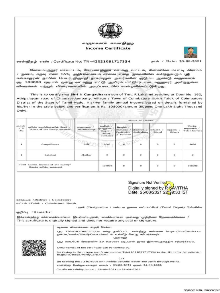Income Certificate - 11zon | PDF