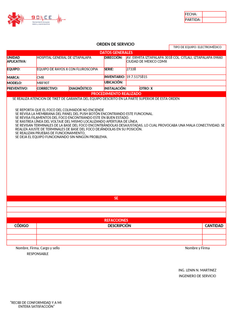 Mantenimiento y Reparación de Rayos X CMR | PDF | Hospital