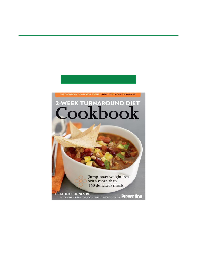 Must Read 2 Week Turnaround Diet Cookbook Jump Start Weight Loss With ...