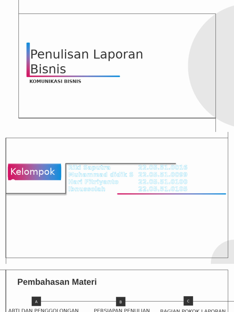 Materi P15. Penulisan Laporan Bisnis | PDF