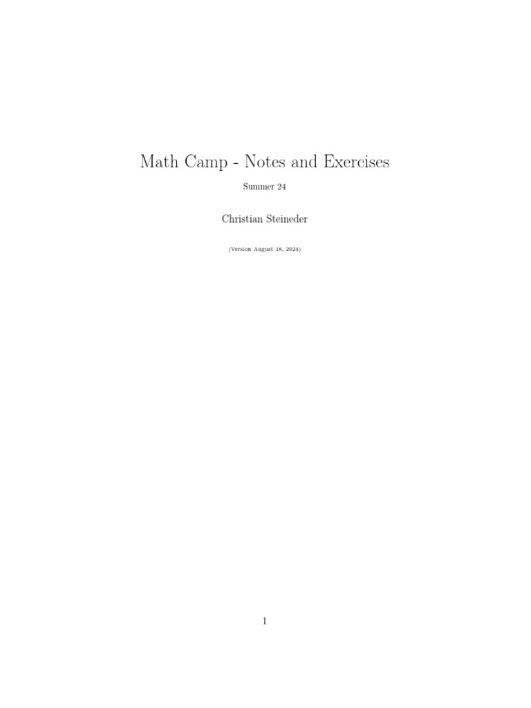 Math Camp | PDF | Derivative | Determinant