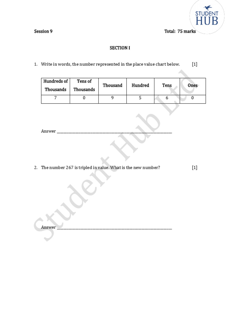 Worksheet 9 - SEA Sample Practice Paper 1 | PDF | Interest
