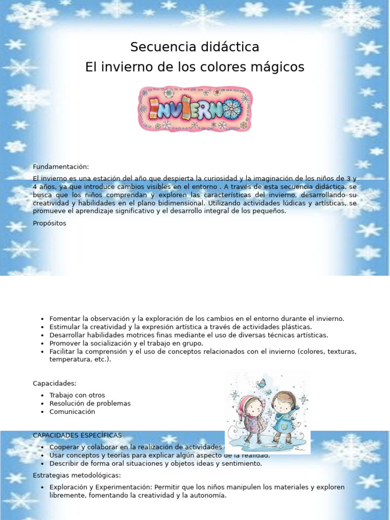Secuencia Didáctica El Invierno | PDF | Creatividad | Curiosidad