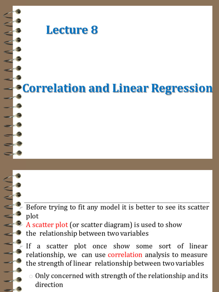 Lecture 8 Correlation and Linear Regression | PDF | Errors And Residuals | Linear Regression