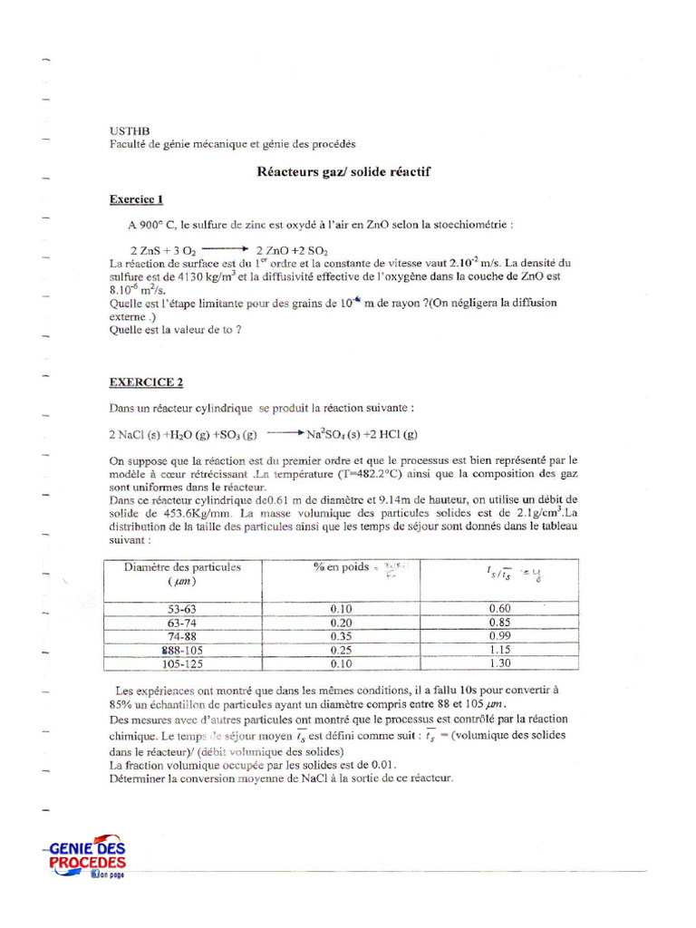TD 4 Corrigé Réacteur Homogéne USTHB | PDF