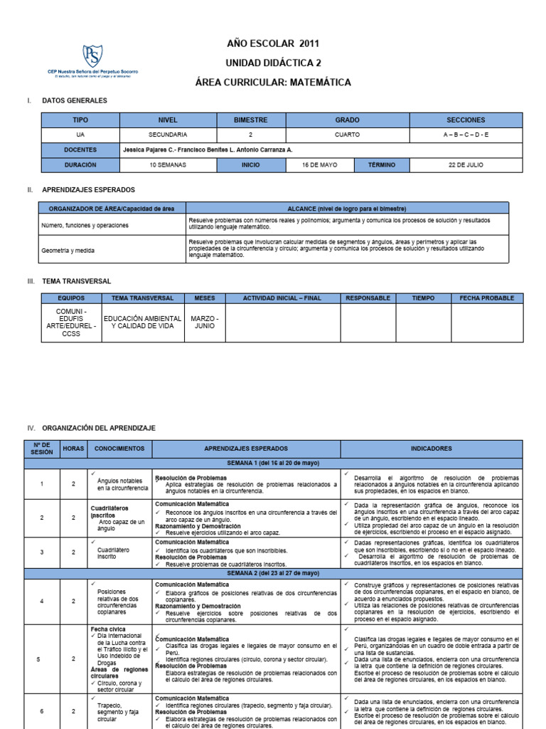 2011 S4 MATEMA UD2 | PDF | Triángulo | Teorema