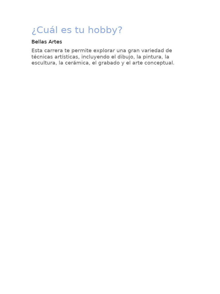 Cuál Es Mi Hobby | PDF
