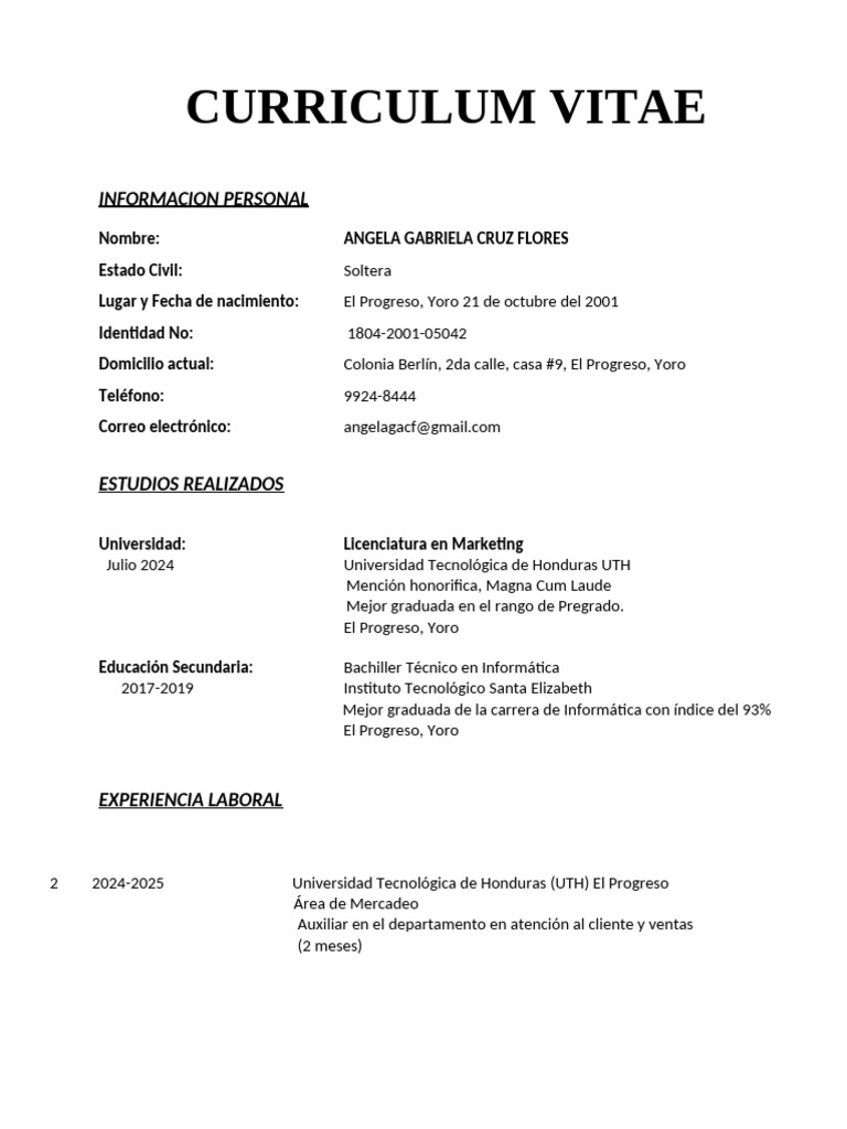 Curriculum Gabriela | PDF