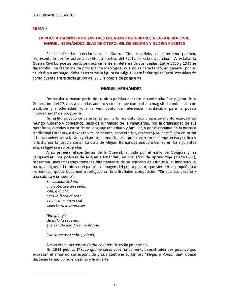 Tema 7 2425 | PDF | Poesía