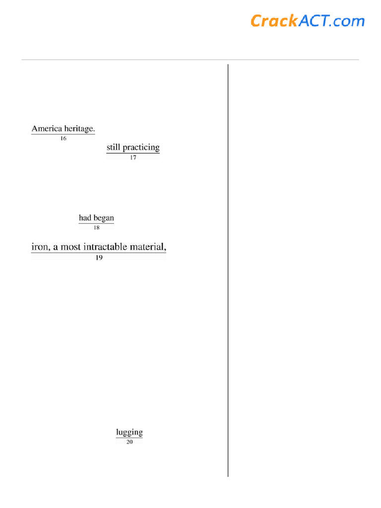 ACT English Practice Test 30 | PDF | Verb | Blacksmith