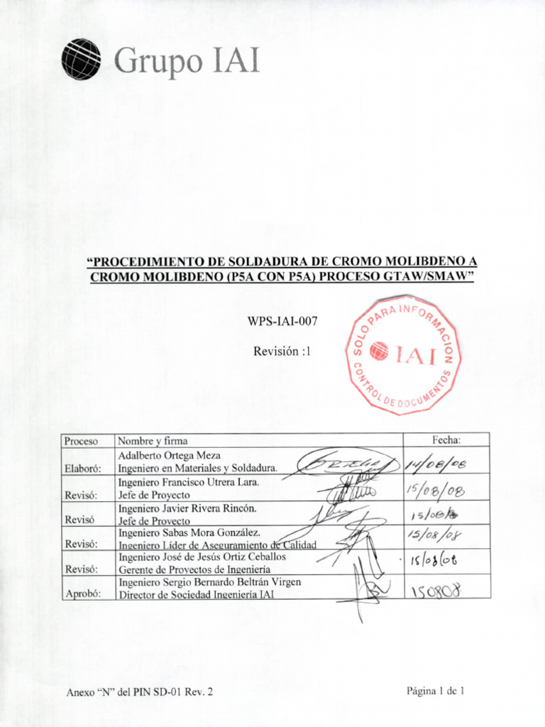 WPS-IAI-007 Rev.1 Mca Agua | PDF | Soldadura | Construcción