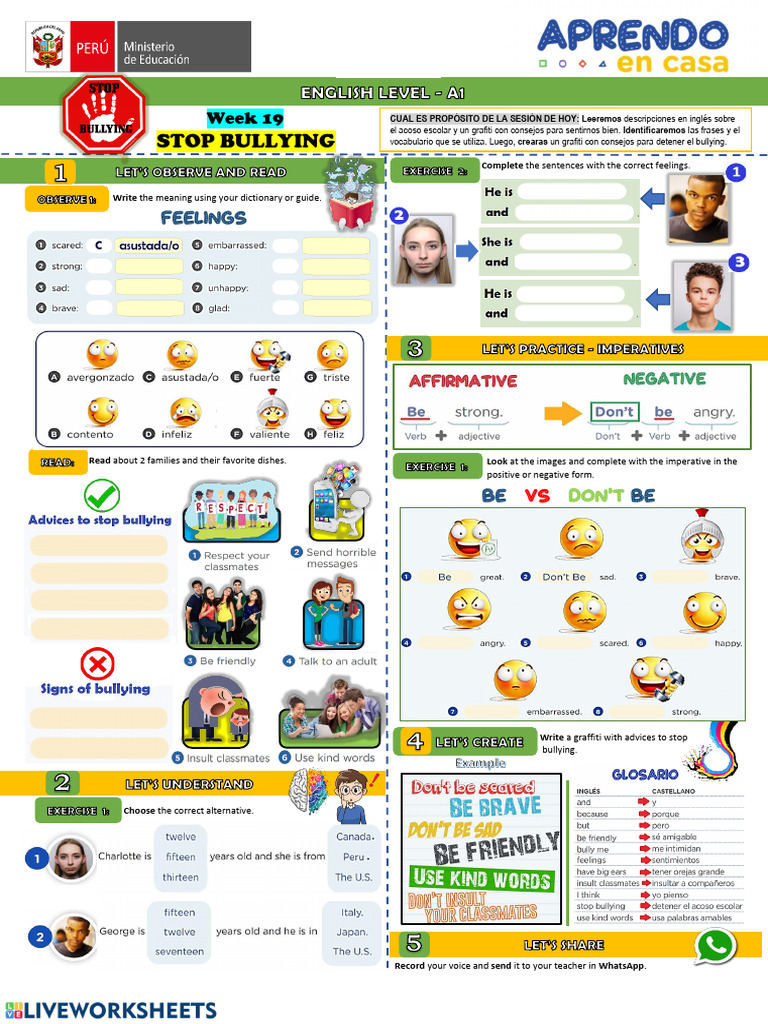 Actividades para prevenir el acoso escolar | PDF