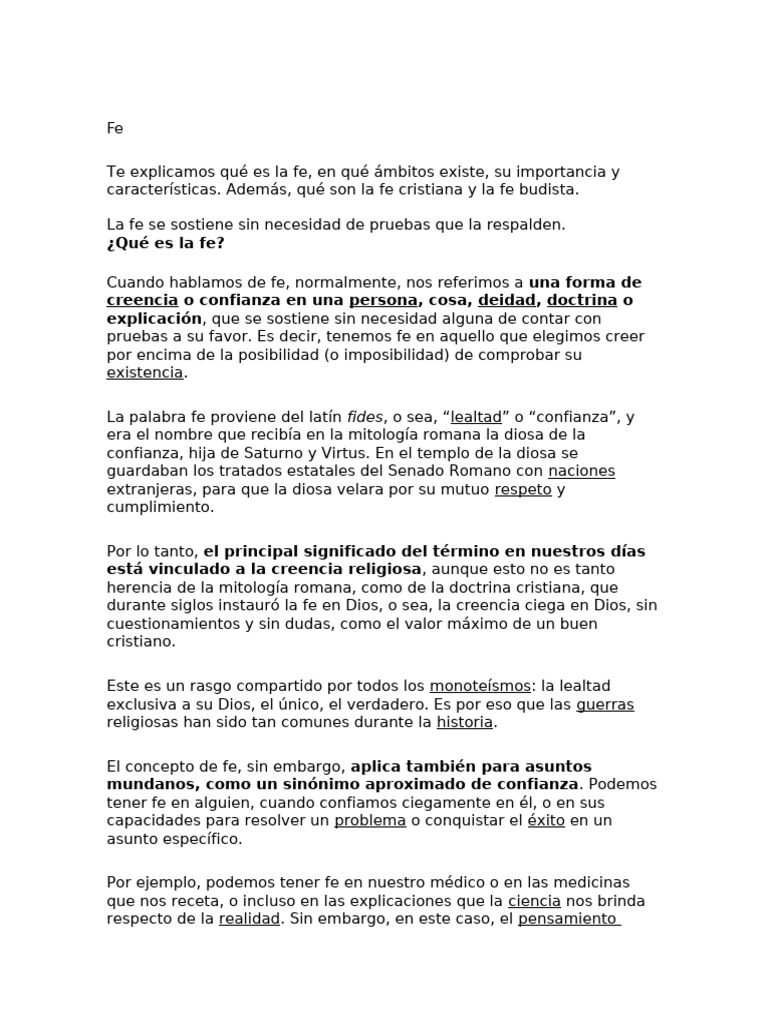 Definición y Tipos de Fe Religiosa | PDF | Fe | Teología