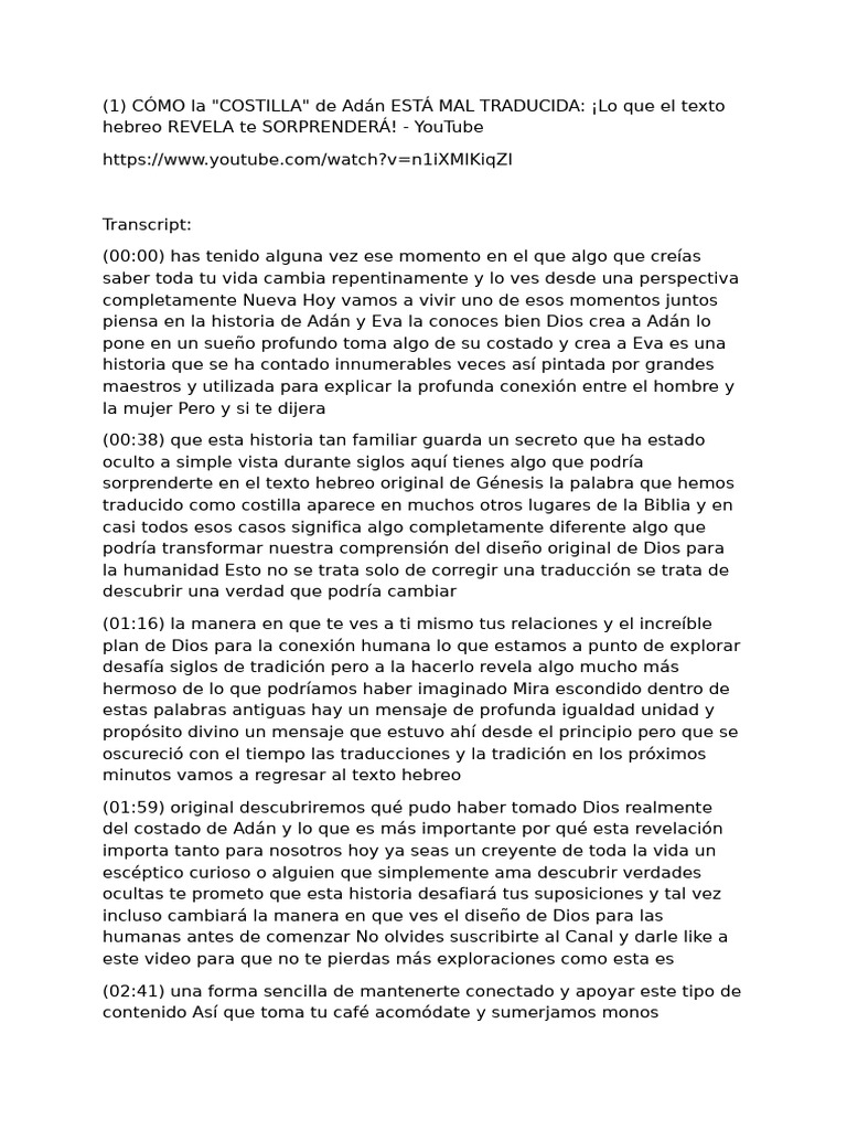 Revelando el Verdadero Significado de "Costilla" | PDF | Víspera | Adán