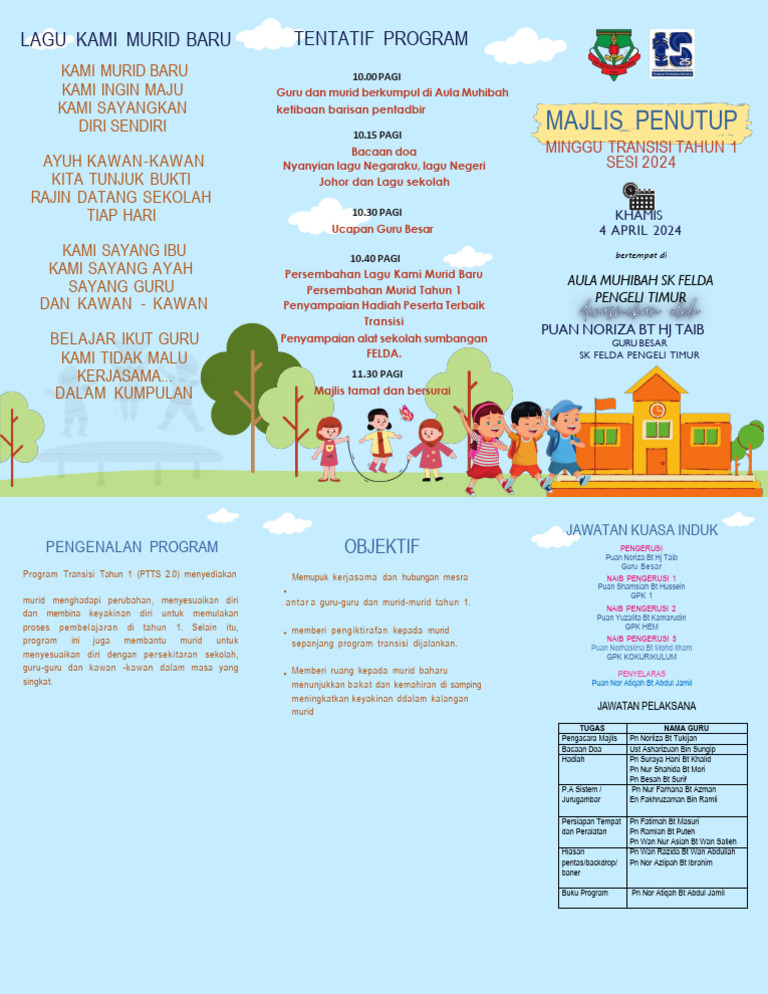 Program Transisi Tahun 1 SK FELDA | PDF