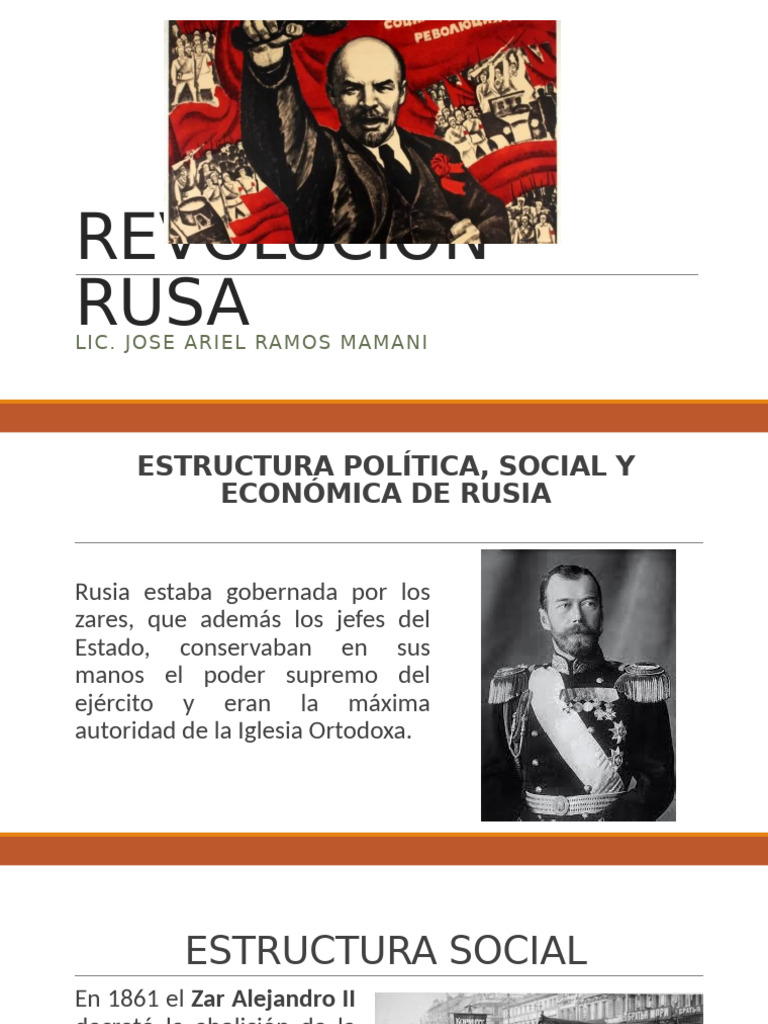 Tema 5 Revolución Rusa - 5tos | PDF | Imperio ruso | Vladimir Lenin