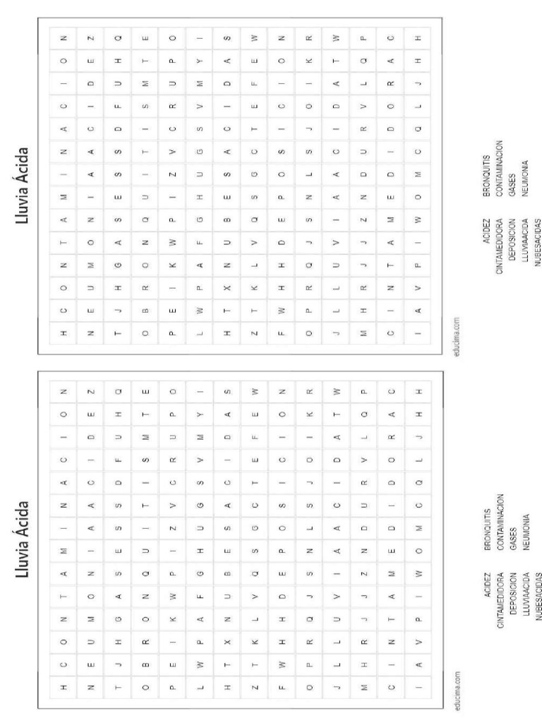 SOPA DE LETRAS LLUVIA ÁCIDA (1) | PDF